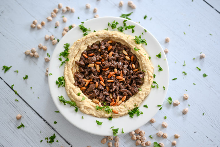 Hummus with Beef - Simply Lebanese