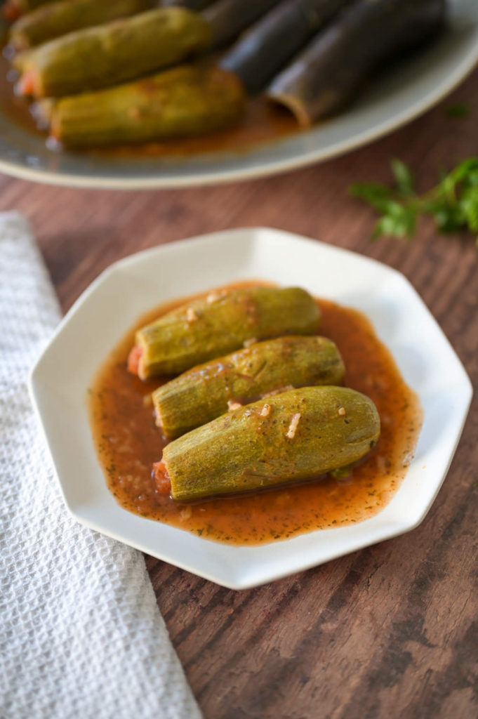 Stuffed Zucchini and Eggplant (Koosa Mahshi) - Simply Lebanese